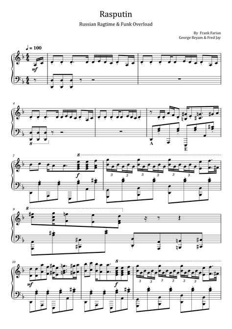 Rasputin By Boney M Digital Sheet Music For Score Set Of Parts Hot