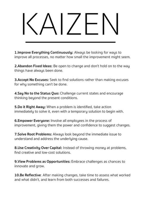 Kaizen Kaizen Principle Life Skills Kaizen