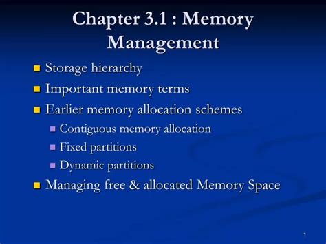 PPT Chapter Memory Management PowerPoint Presentation Free Download ID