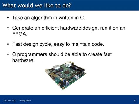 Ppt Generating Hardware Designs By Source Code Transformation