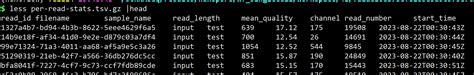 Column Runid Not Existed In File Fastcat Stats Per Read Stats Tsv Gz