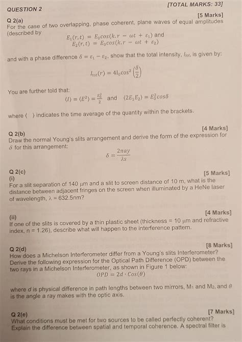 Solved Question 2 5 Marks Q 2a For The Case Of Two