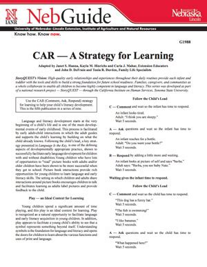 Car — A Strategy For Learning G1988 2009 Nebraska Extension
