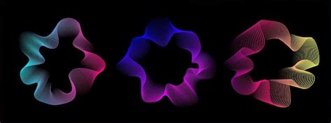 Premium Vector A Set Of Multicolored Neon Sound Waves Sound Lines Radial Spectrum Sound