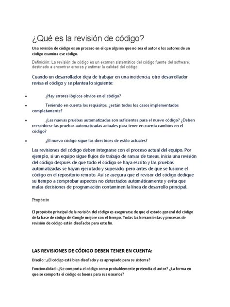 Que Es Revision De Codigo Pdf Toma De Decisiones Por Consenso