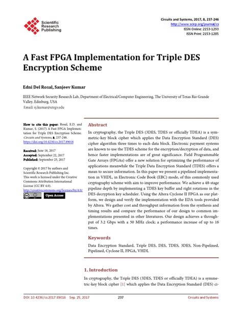 a fast fpga implementation for triple des encryption scheme edni del
