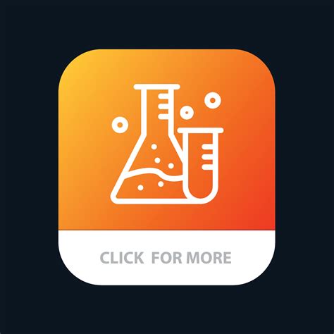 Flask Tube Lab Science Mobile App Button Android And Ios Line Version