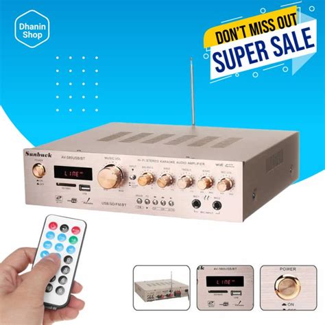 Jual Cuci Gudang Power Amplifier Ampli Amplifer Bluetooth Karaoke Class D Sunbuck Stereo Hifi 5