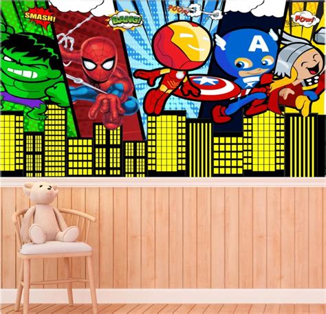Papel de Parede Vingadores Baby Prédios Elo7 Produtos Especiais