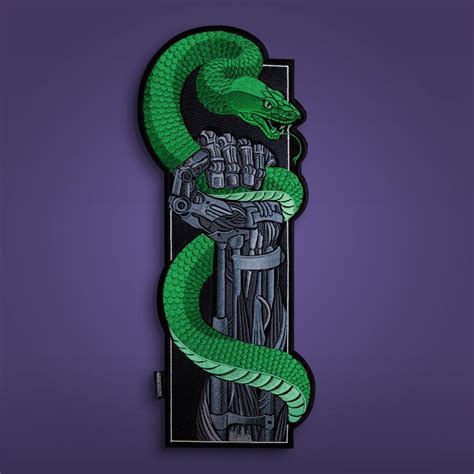 Snake Patch Back Patch Snake Accessories Cyberpunk Cosplay