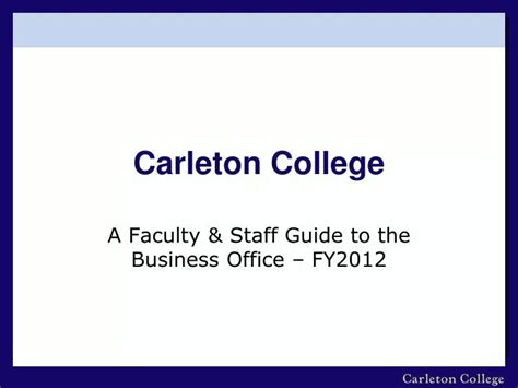 PPT Carleton College PowerPoint Presentation Free Download ID