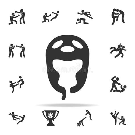 Taekwondo Helmet Icon Karate Equipment Sign Vector Stock Vector