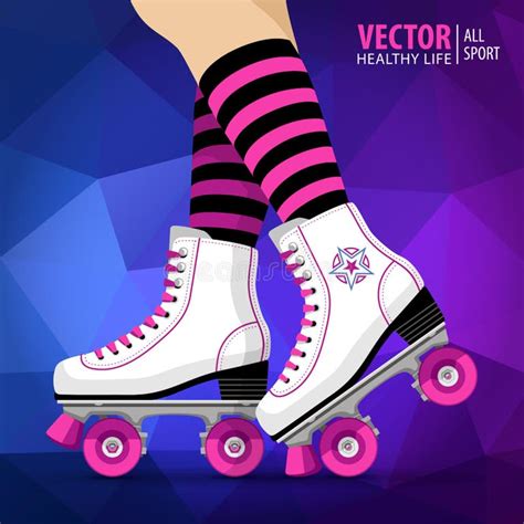 Roller Girl Quad Skates Classic Roller Skates Sport Background