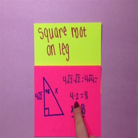 Special Right Triangles 45 45 90 Square Root On Leg