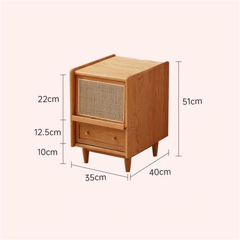 Bedside Stand Table Natural Rattan Bed Stand