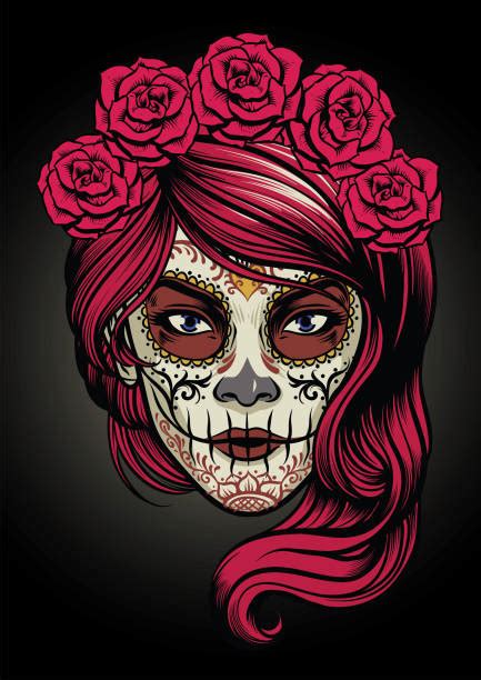 Mexican Sugar Skull Girl Drawing