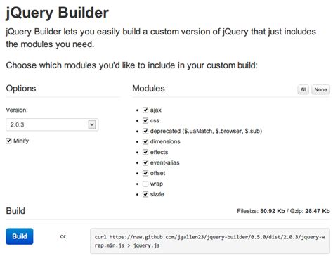 Jquery Builder：jquery 库的精简之道 Devework