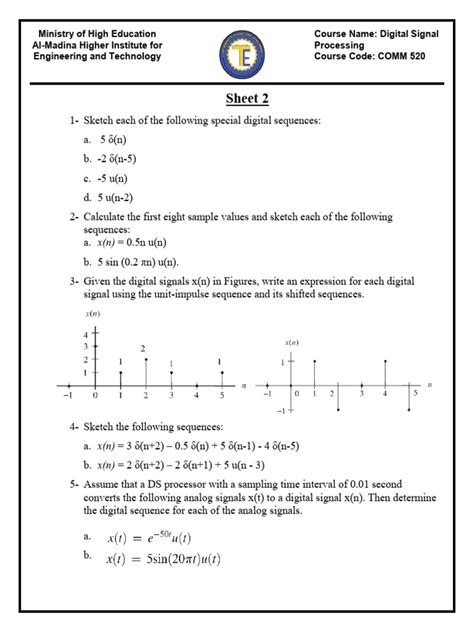 2 Comm 520 Dsp Sheet 2 Pdf