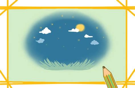 以夏夜为主题的简笔画 简笔画图片大全 普车都