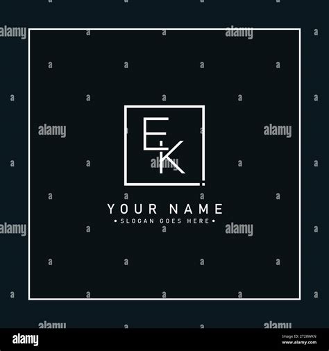 Initial EK Vector Logo Elegant Monogram Template For Letter E And K
