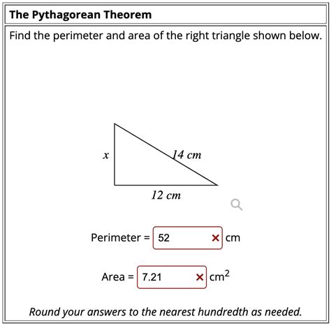 Solved The Pythagorean Theorem Find The Perimeter And Are