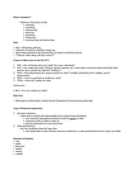 What Is Statistics Stats Lecture For Week One What Is Statistics