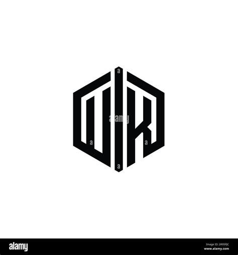 UK Letter Logo Monogram Hexagon Shape With Connect Outline Style Design Template Stock Photo Alamy