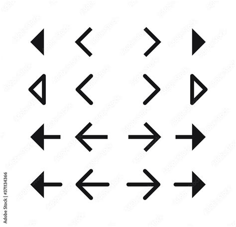 Arrow Button Icon Collection Menu Navigation Pointer Symbol Set Next