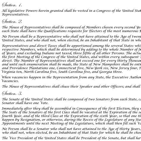 U S Constitution Poster Contemporary Black And White