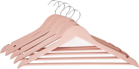 Dunelm Set Of 5 Wooden Blush Pink Coat Hangers Pink Shopstyle Entryway
