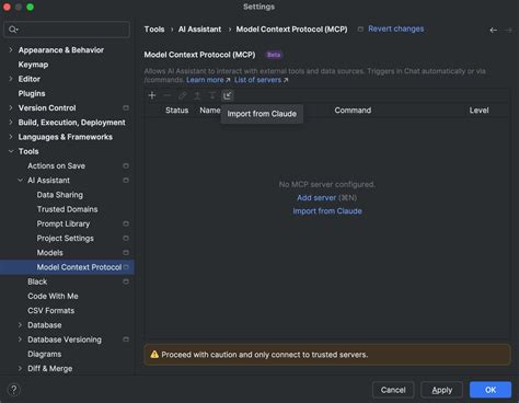 configure an mcp server ai assistant documentation