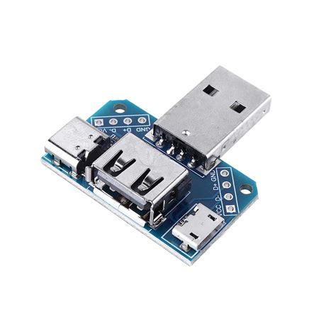 Arduino 5pcs Usb Adapter Board Male To Female Micro Type C 4p 254mm