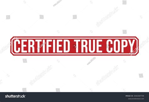 Certified True Copy Red Rubber Stamp Stock Vector Royalty Free