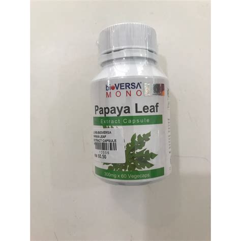 Bioversa Papaya Leaf Extract Capsule 60s For Dengue Fever Shopee