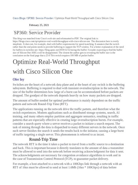 Silicon One Buffer Pdf