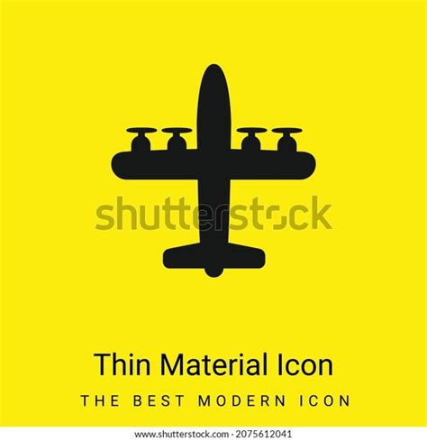 Airplane Four Propellers Minimal Bright Yellow Stock Vector Royalty
