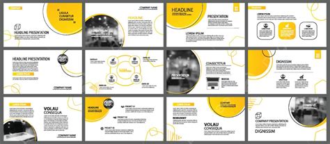 Yellow And Orange Slide Layout Background Design For Presentations Vector Annual Orange