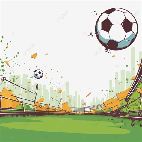 Latar Belakang Sepak Bola Stiker Clipart Bola Sepak Di Kartun Vektor