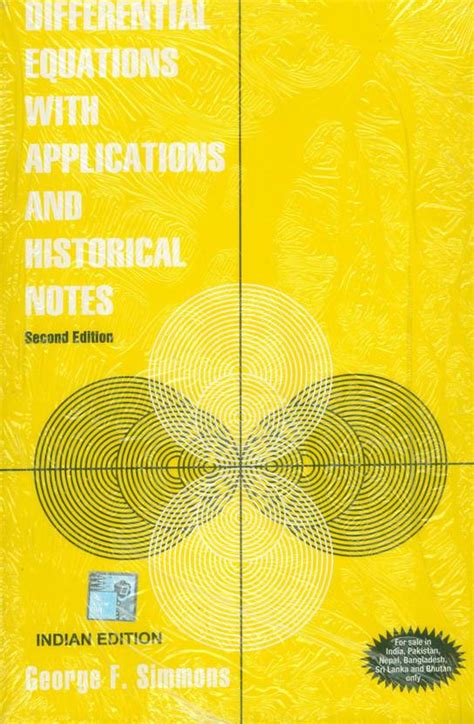 Differential Equations With Applications And Historical Notes Buy Differential Equations With