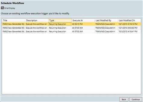 Schedule Workflow