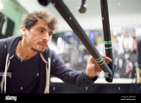 Process Of Preparing A Bicycle Frame With Masking Tape For A Custom