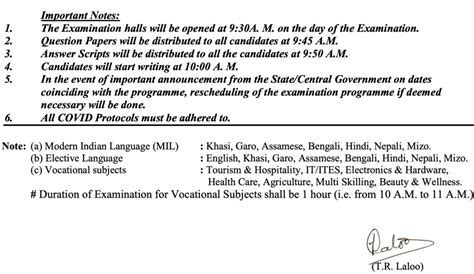 Mbose Hsslc Routine 2024 Class 11 12 Exam Date Meghalaya
