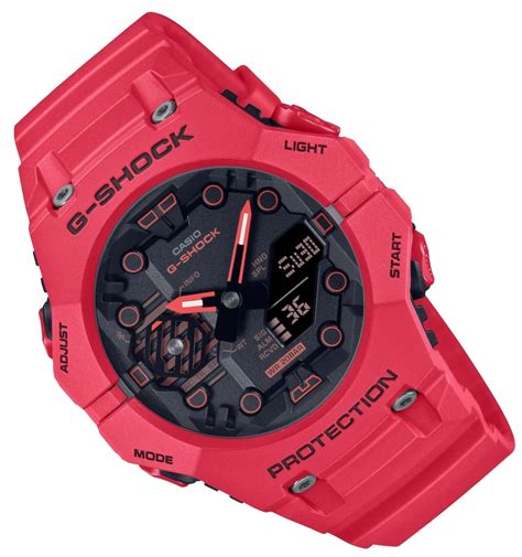 Czerwony męski zegarek sportowy na pasku Casio G Shock GA B001