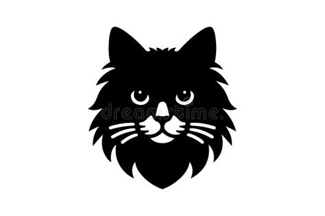 Black Cat Head Silhouette Art Vector Illustration Cat Head Logo Icon