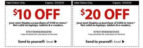 Staples Canada Deals With Promo Code Save 10 Off 100 Save 20 Off