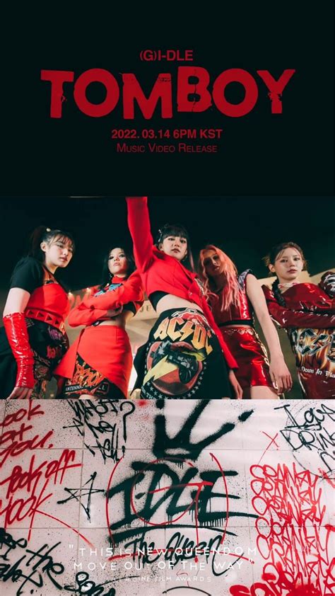 G I DLE TOMBOY M V Teaser Плакат Обложка Рисунки девушки