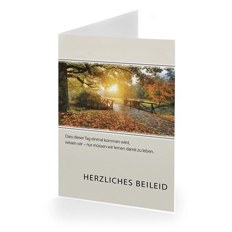Trauerkarte Baum und Brücke mit Spruch kartigs ch