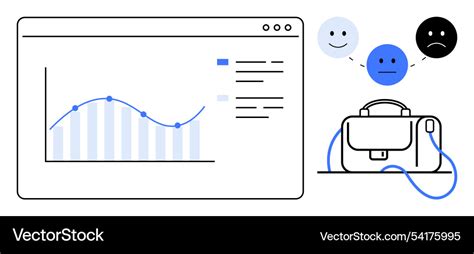 Analyzing Performance Data With Emotion Icons Vector Image