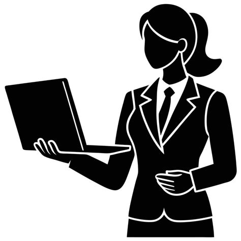 Virtual Assistant Giving Personal Assistance Silhouette 54812937 Vector