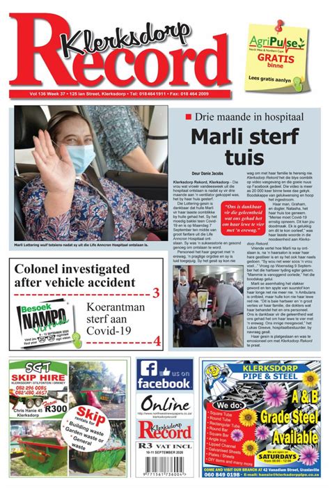 Klerksdorp Record September 11 2020 Newspaper